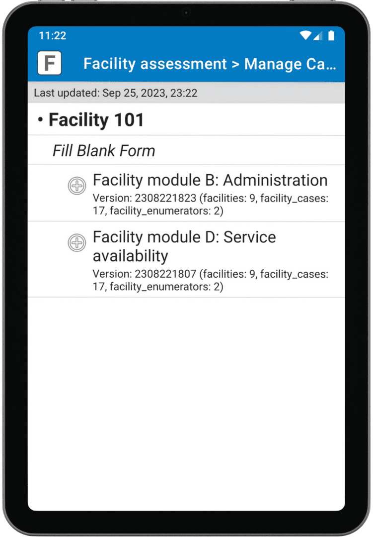 Digital Facility Assessment Template - SurveyCTO