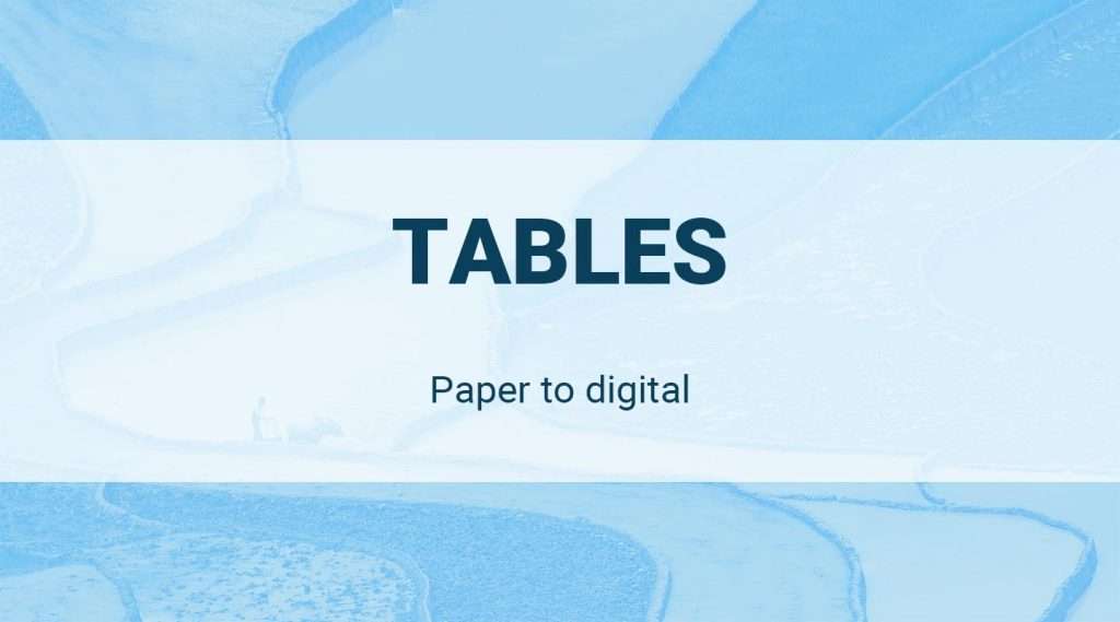 Paper to Digital: Tables - SurveyCTO