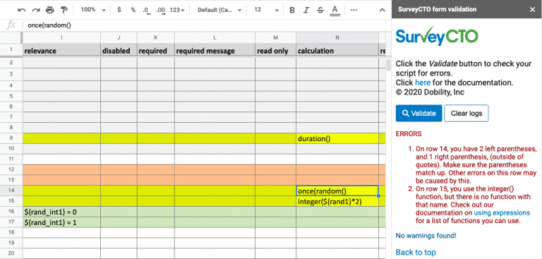 Efficient Form Design in Google Sheets - SurveyCTO